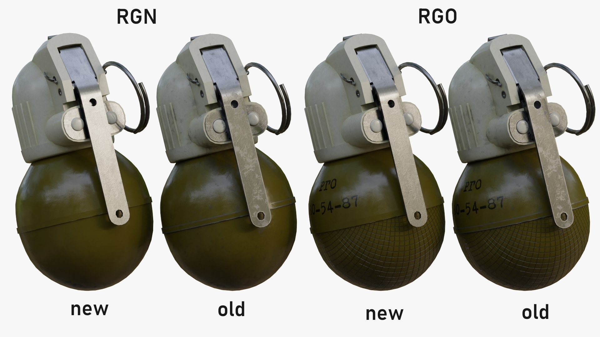 3D RGO And RGN Hand Grenades Model - TurboSquid 2244171