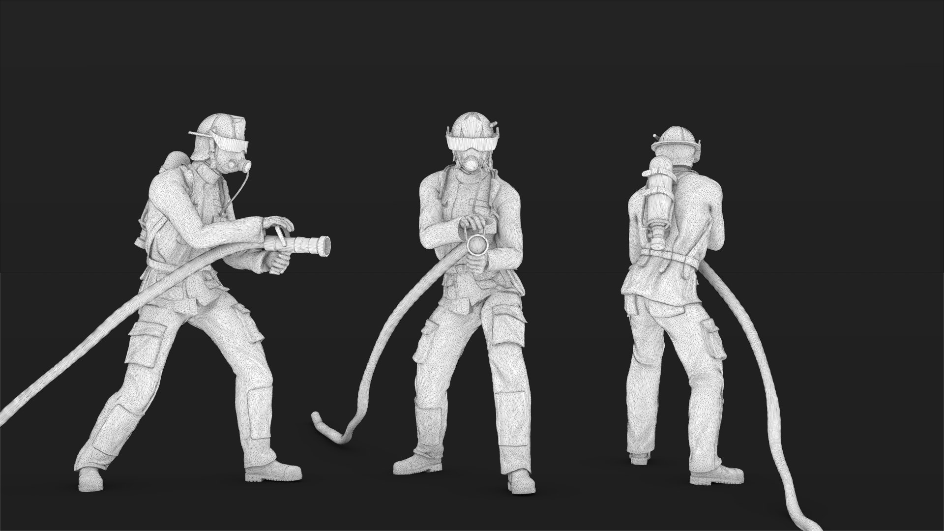 Fireman Figure Set 02 3D Model - TurboSquid 1750983