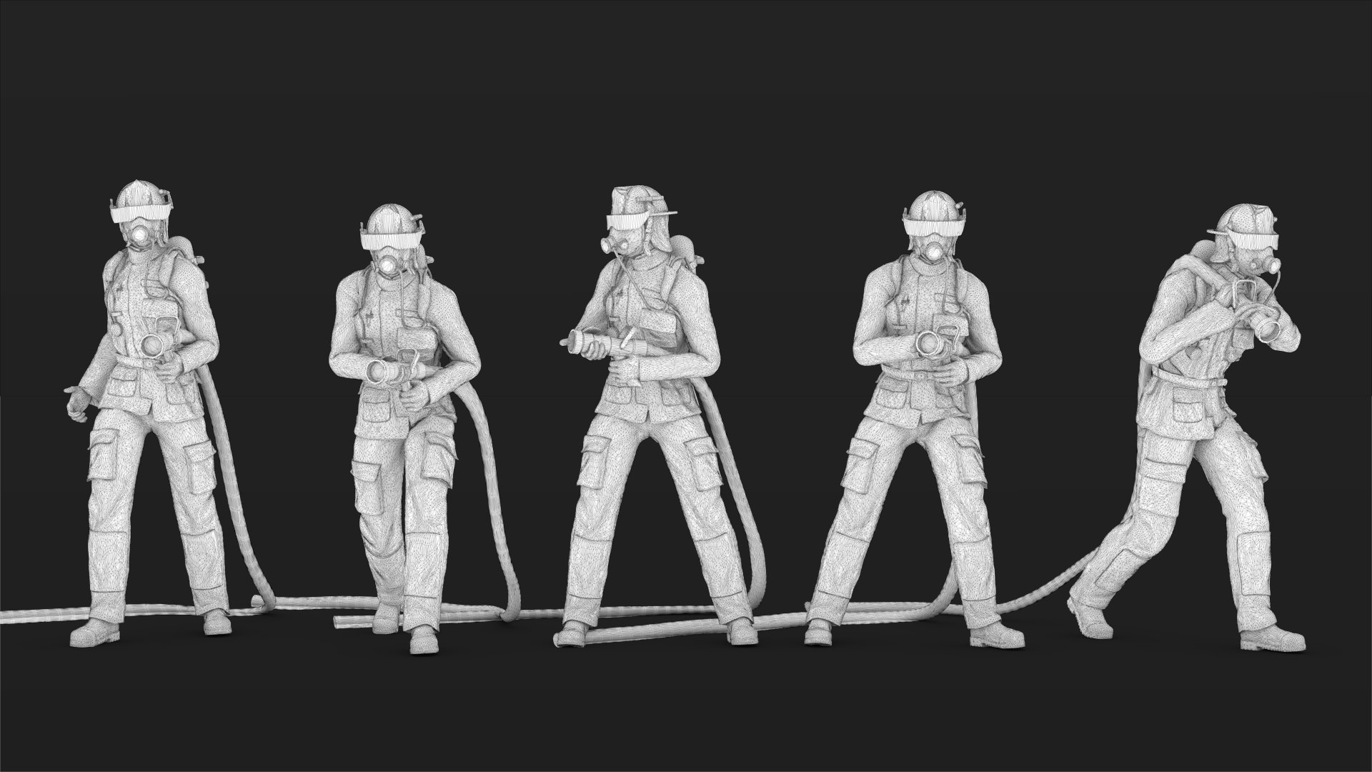 Fireman Figure Set 02 3D Model - TurboSquid 1750983