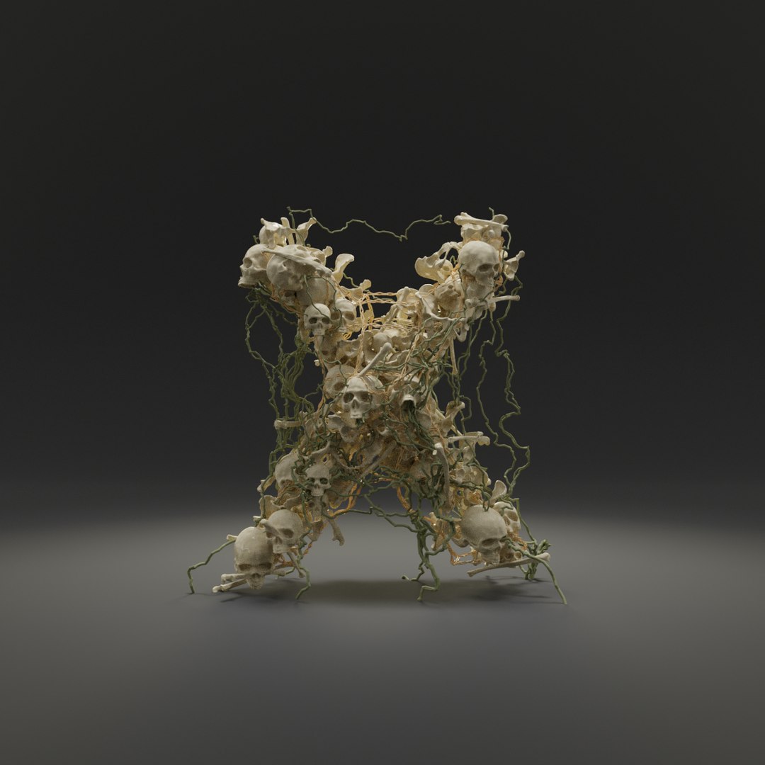 Letter x bones skeleton 3D model - TurboSquid 1546370