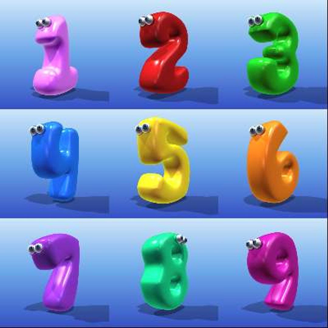 3d Cute Cartoon Number Model