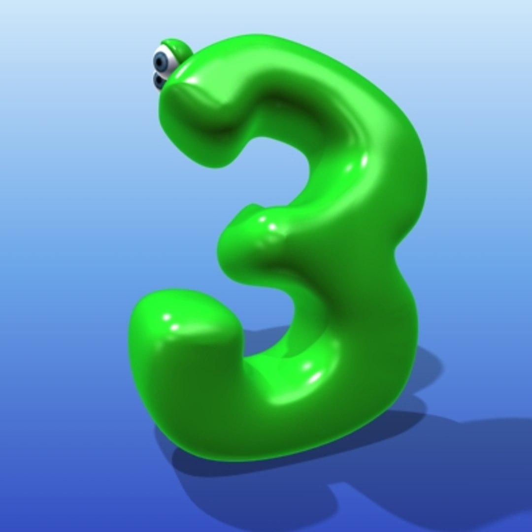 3d Cute Cartoon Number Model