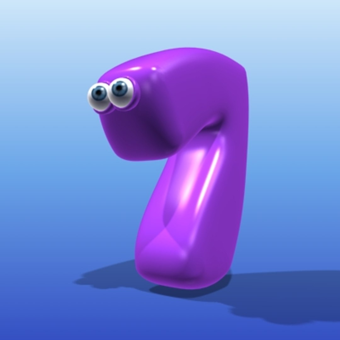 3d Cute Cartoon Number Model