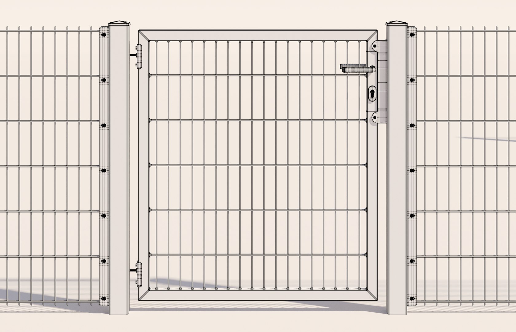 3D German Mesh Fence Model - TurboSquid 1983226