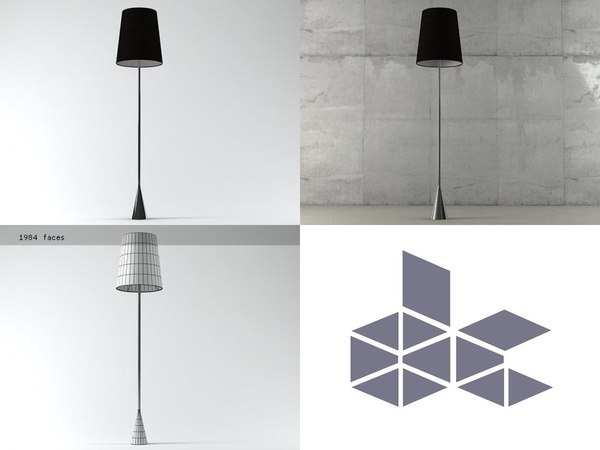 Pascal mourgue standard floor lamp 3D model - TurboSquid 1184826