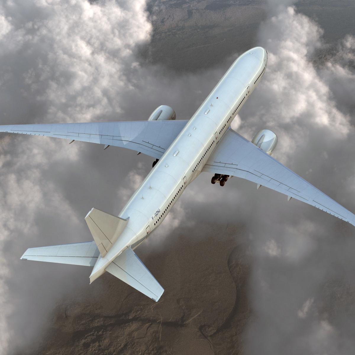 3d boeing 777-300er generic rigged