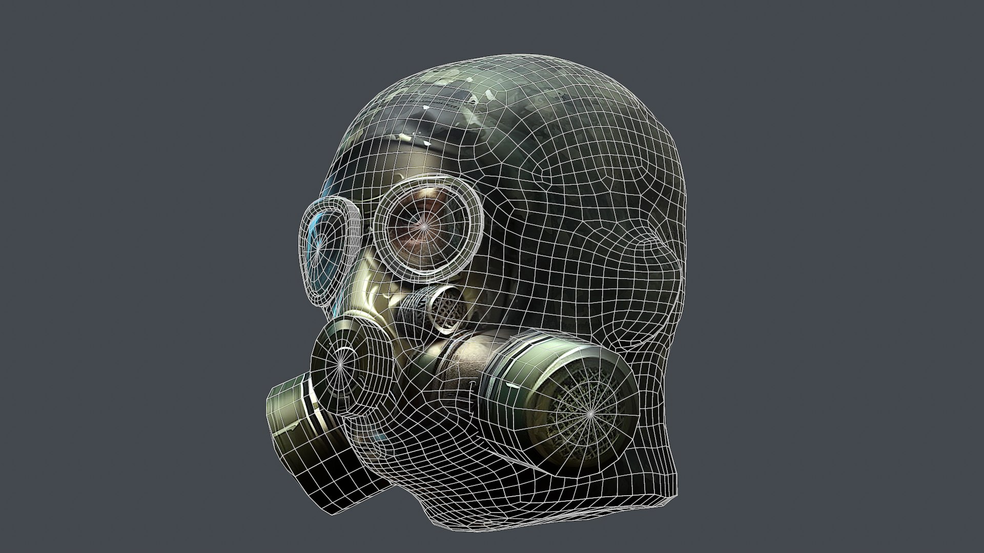 3D model Gas mask helmet military combat fantasy cyborg space ...