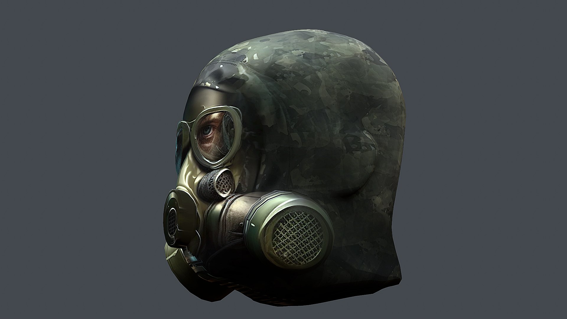 3D model Gas mask helmet military combat fantasy cyborg space ...