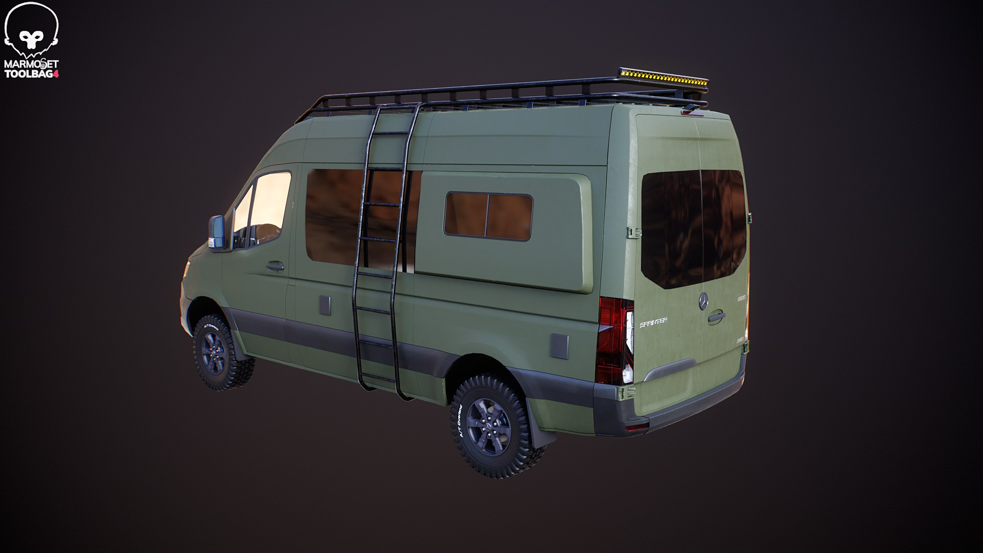 Mercedes Sprinter 4x4 Overlan Camper Military Green 3D - TurboSquid 2285277