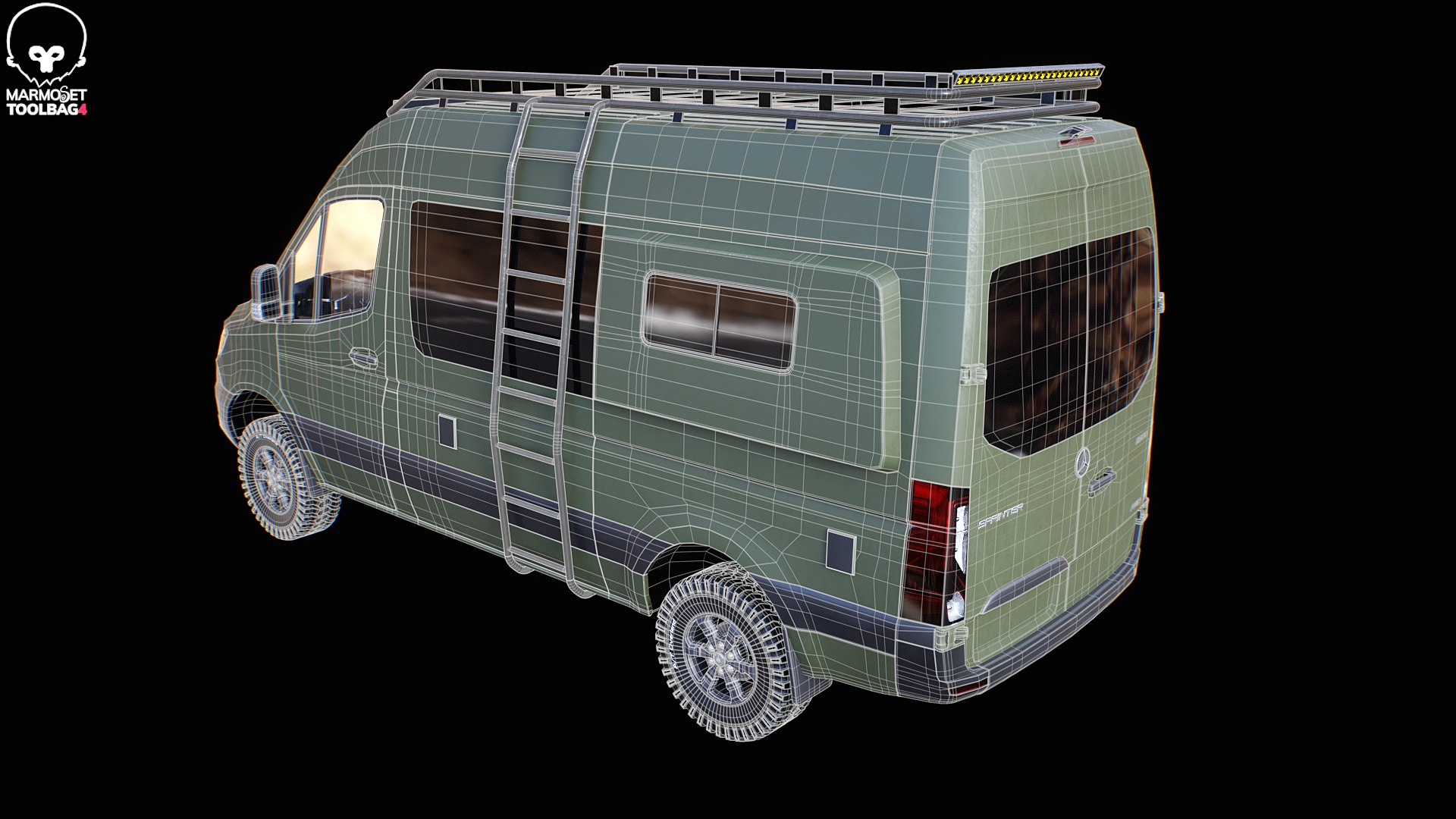 Mercedes Sprinter 4x4 Overlan Camper Military Green 3D - TurboSquid 2285277