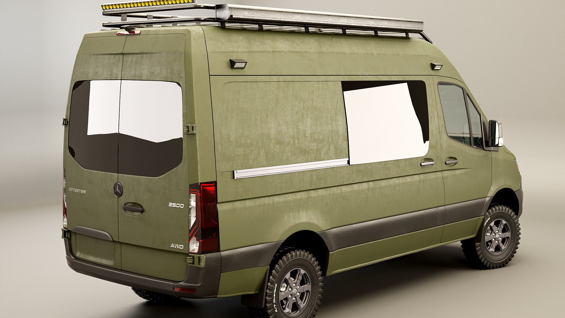 Mercedes Sprinter 4x4 Overlan Camper Military Green 3D - TurboSquid 2285277