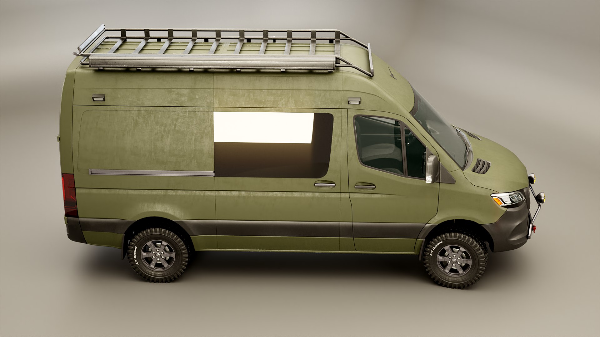 Mercedes Sprinter 4x4 Overlan Camper Military Green 3D - TurboSquid 2285277