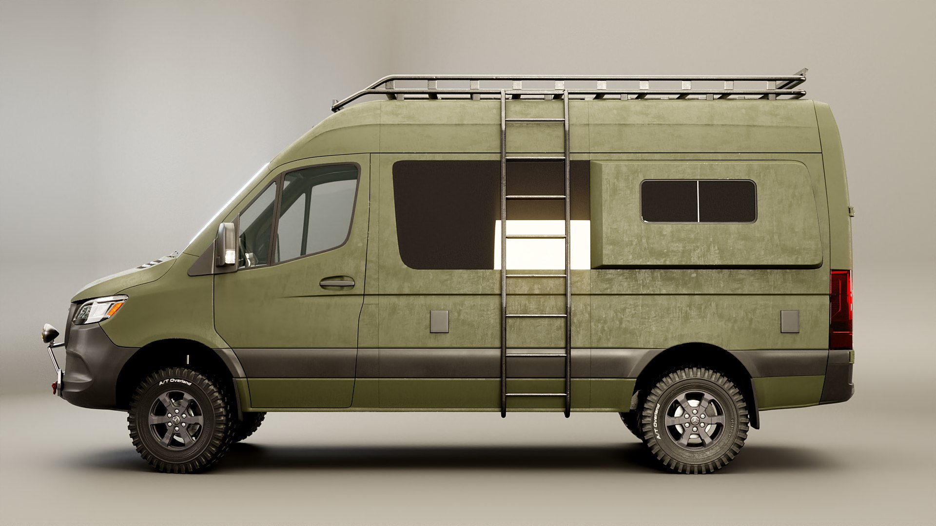 Mercedes Sprinter 4x4 Overlan Camper Military Green 3D - TurboSquid 2285277