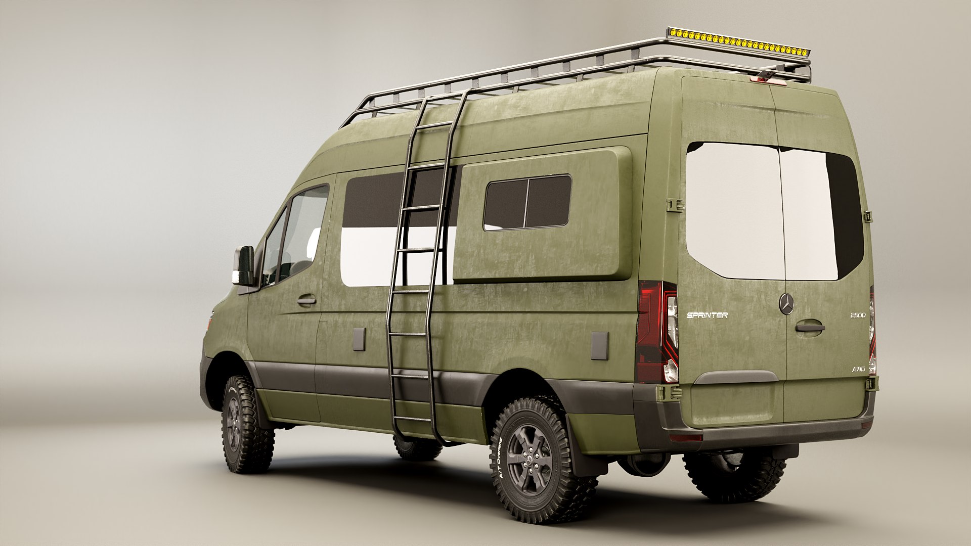 Mercedes Sprinter 4x4 Overlan Camper Military Green 3D - TurboSquid 2285277