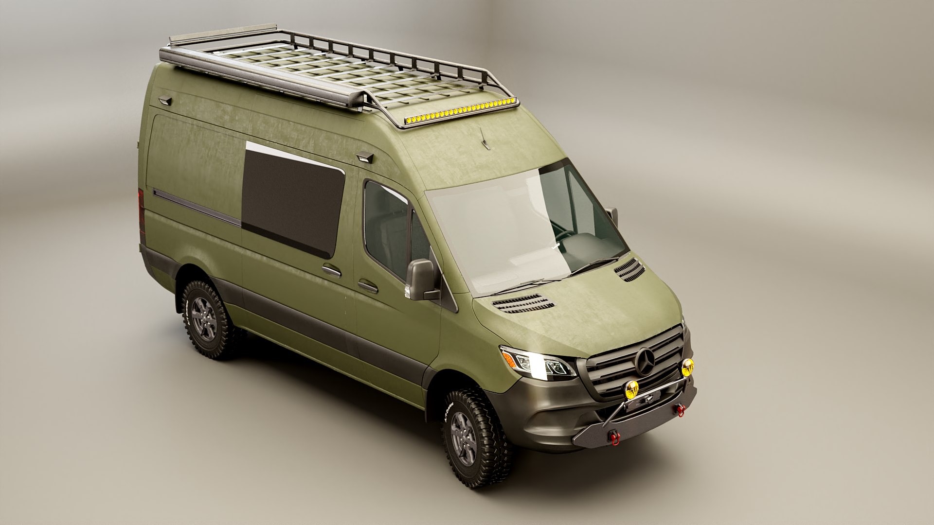 Mercedes Sprinter 4x4 Overlan Camper Military Green 3D - TurboSquid 2285277