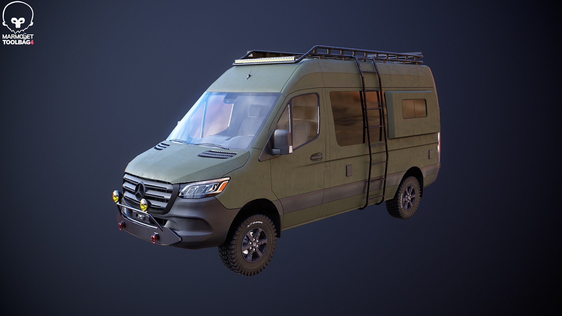 Mercedes Sprinter 4x4 Overlan Camper Military Green 3D - TurboSquid 2285277