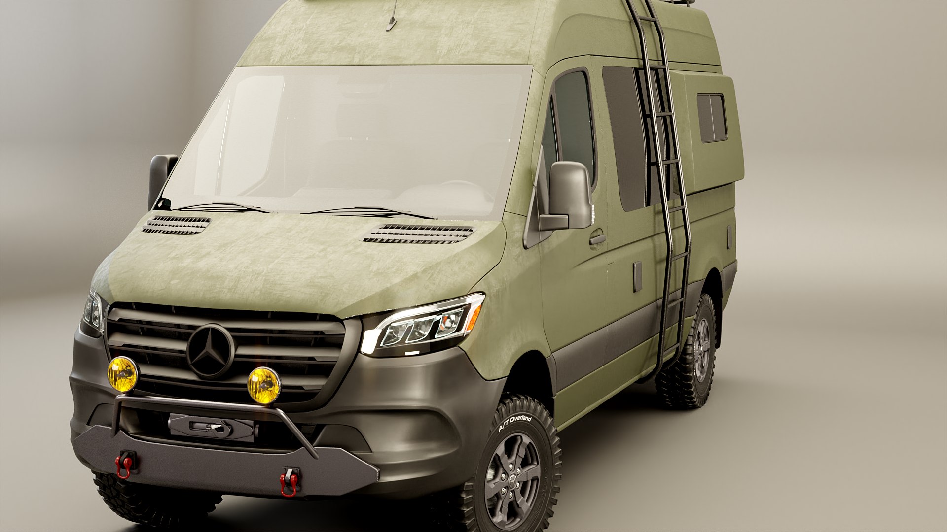 Mercedes Sprinter 4x4 Overlan Camper Military Green 3D - TurboSquid 2285277