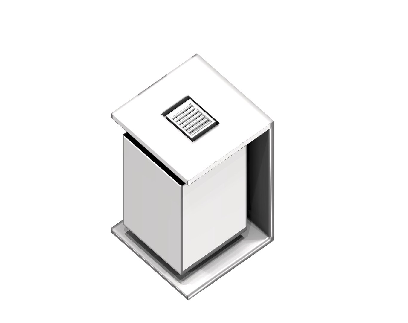 Aluminum Height Adjustable Box Type Trash Can Model - TurboSquid 2130919