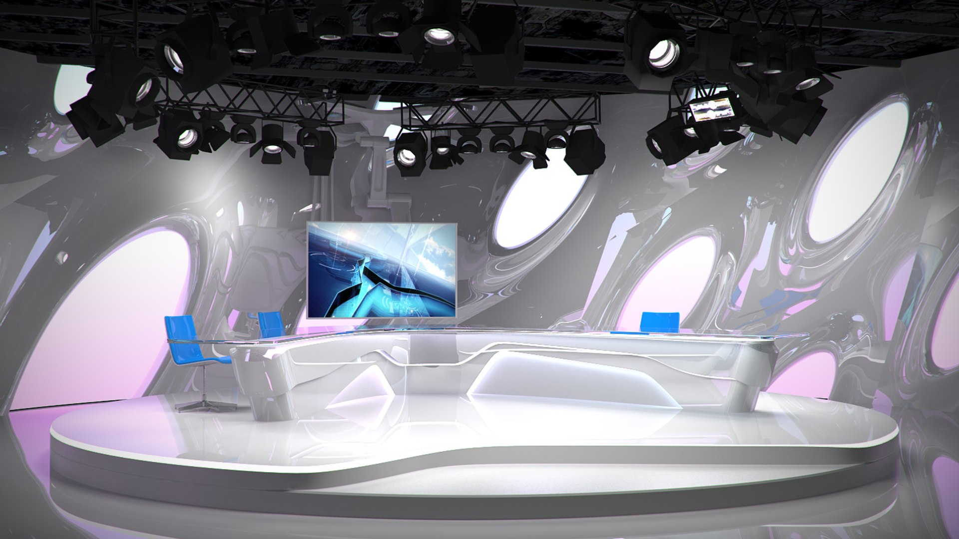 Virtual Tv Studio 07 3D Model | 1146079 | TurboSquid