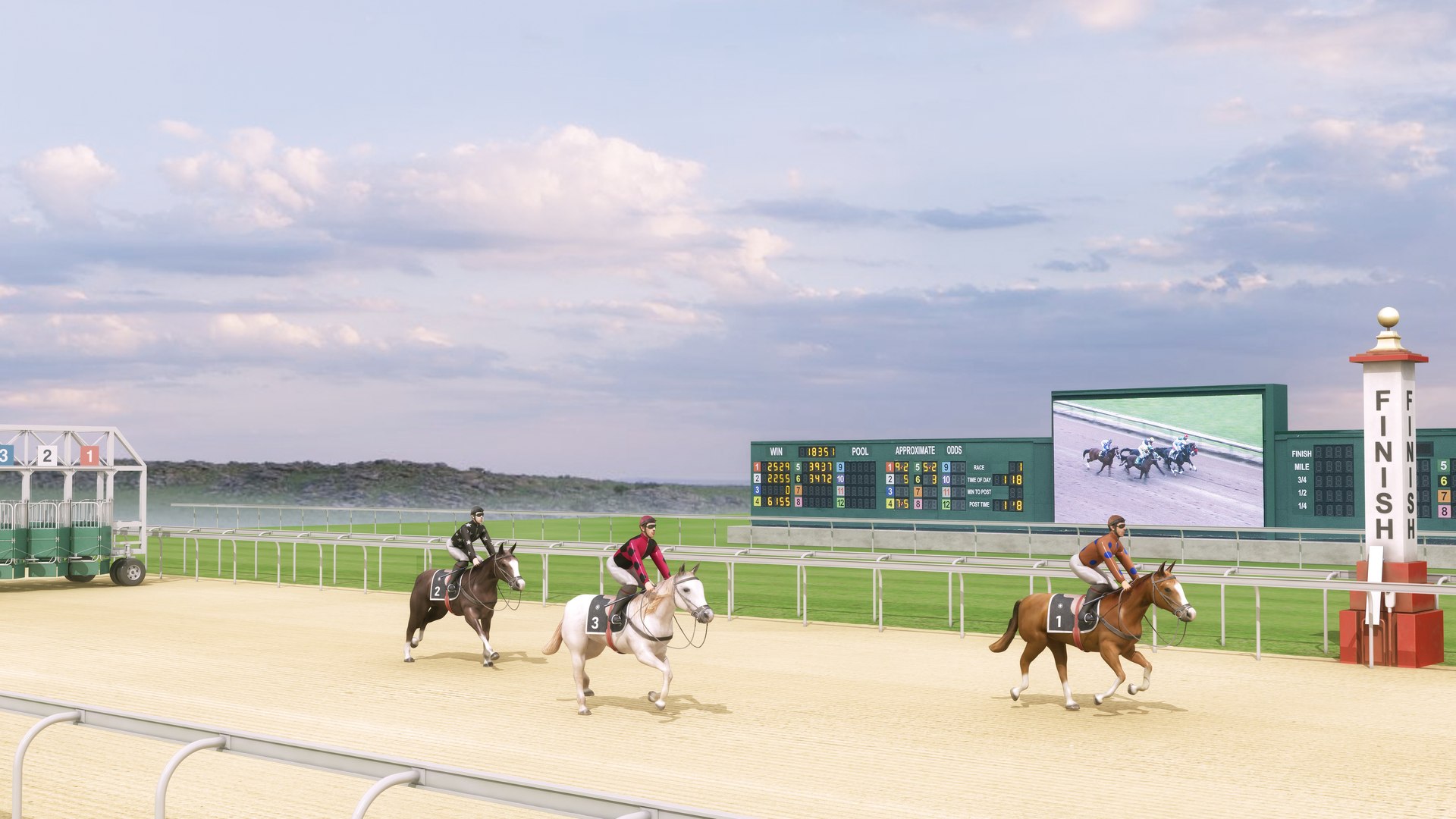 Horse Track Race Block And Horse Farm Stable 3D - TurboSquid 2271325