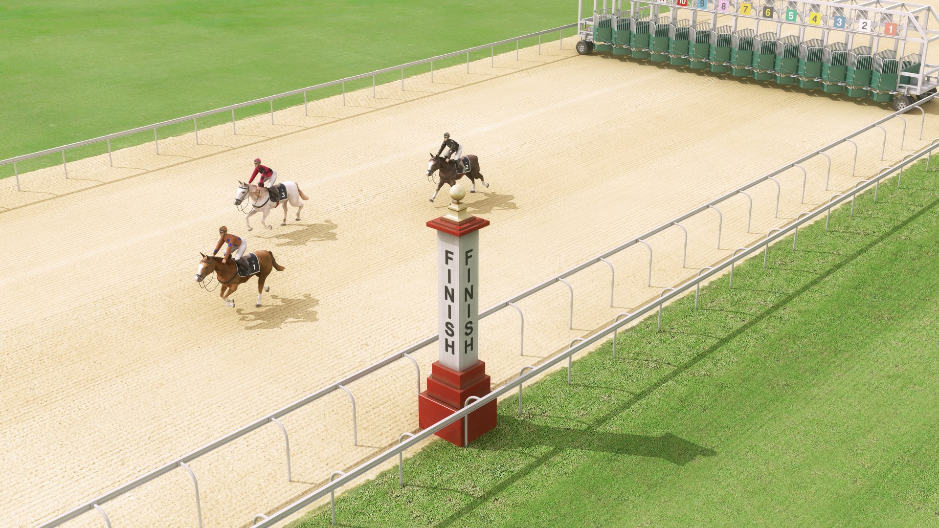 Horse Track Race Block And Horse Farm Stable 3D - TurboSquid 2271325