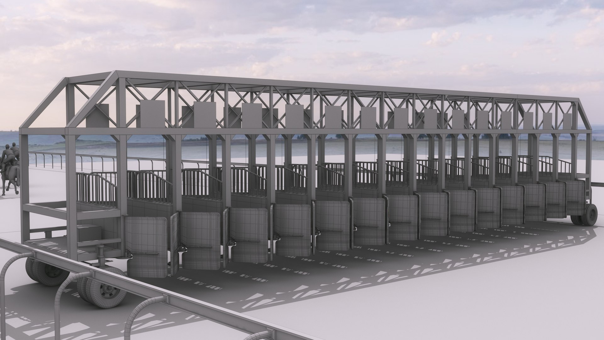 Horse Track Race Block And Horse Farm Stable 3D - TurboSquid 2271325