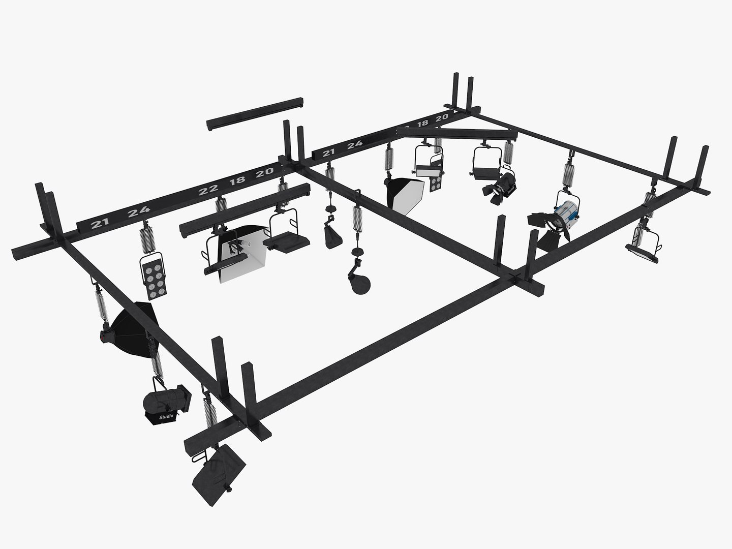 Light Ceiling Rail 3D Model - TurboSquid 2084714