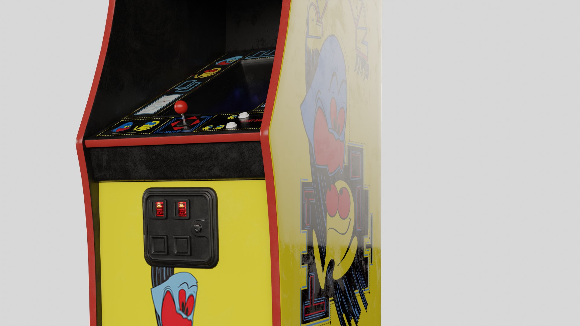 Pac-Man Arcade Cabinet Retro 3D Model - TurboSquid 2427972