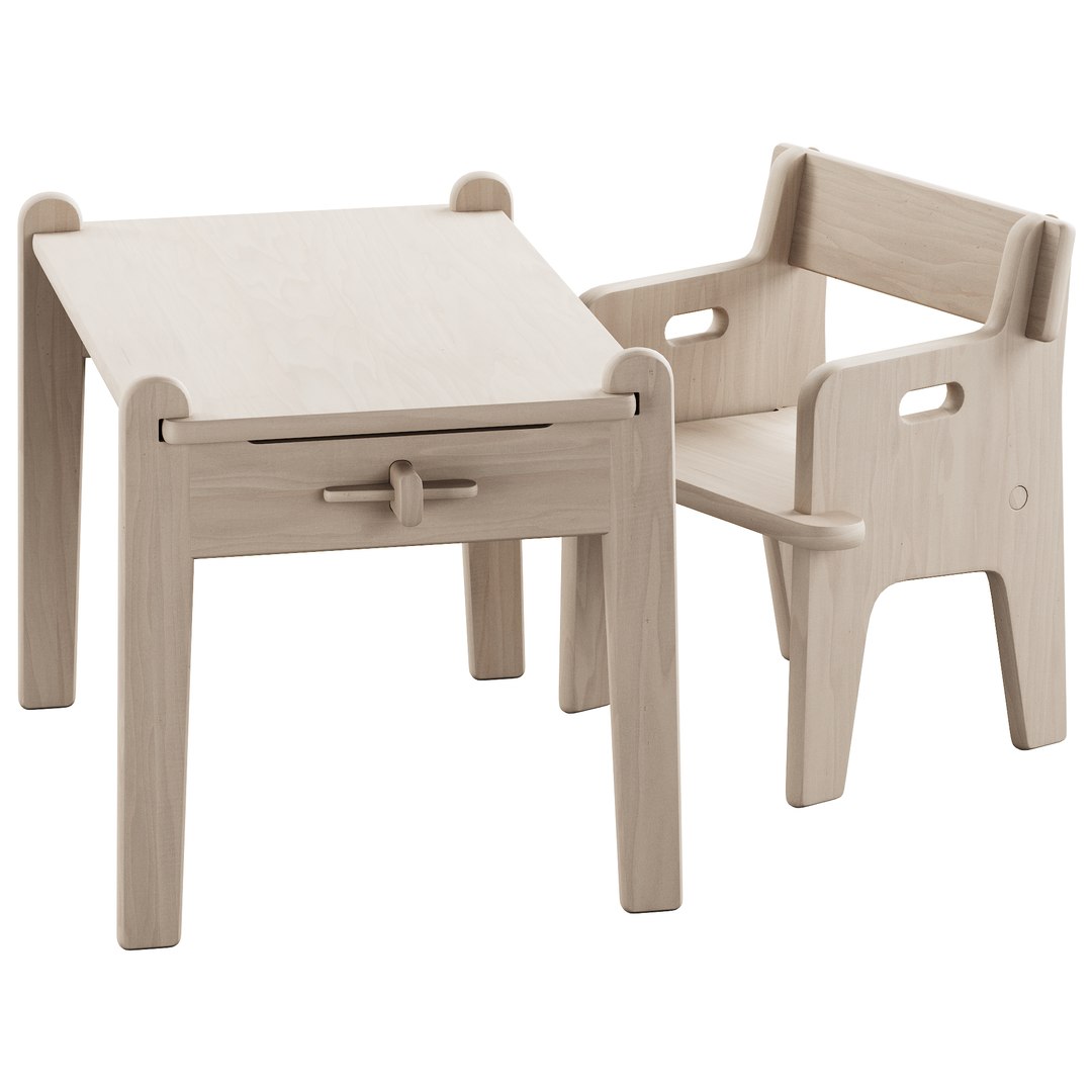 3D 353 CH410 Peters Chair And CH411 Peters Table By Carl Hansen Son ...