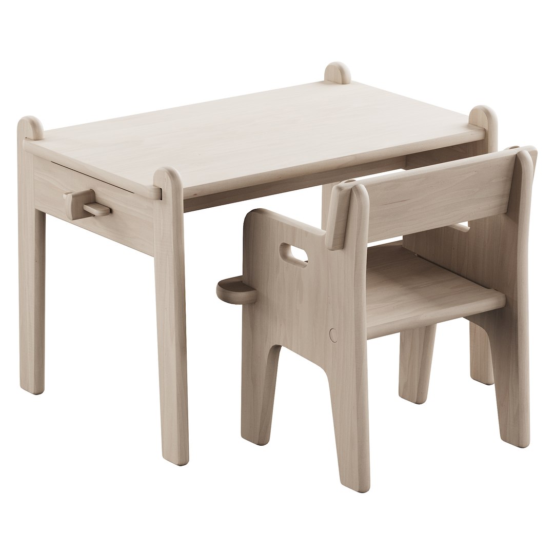 3D 353 CH410 Peters Chair And CH411 Peters Table By Carl Hansen Son ...