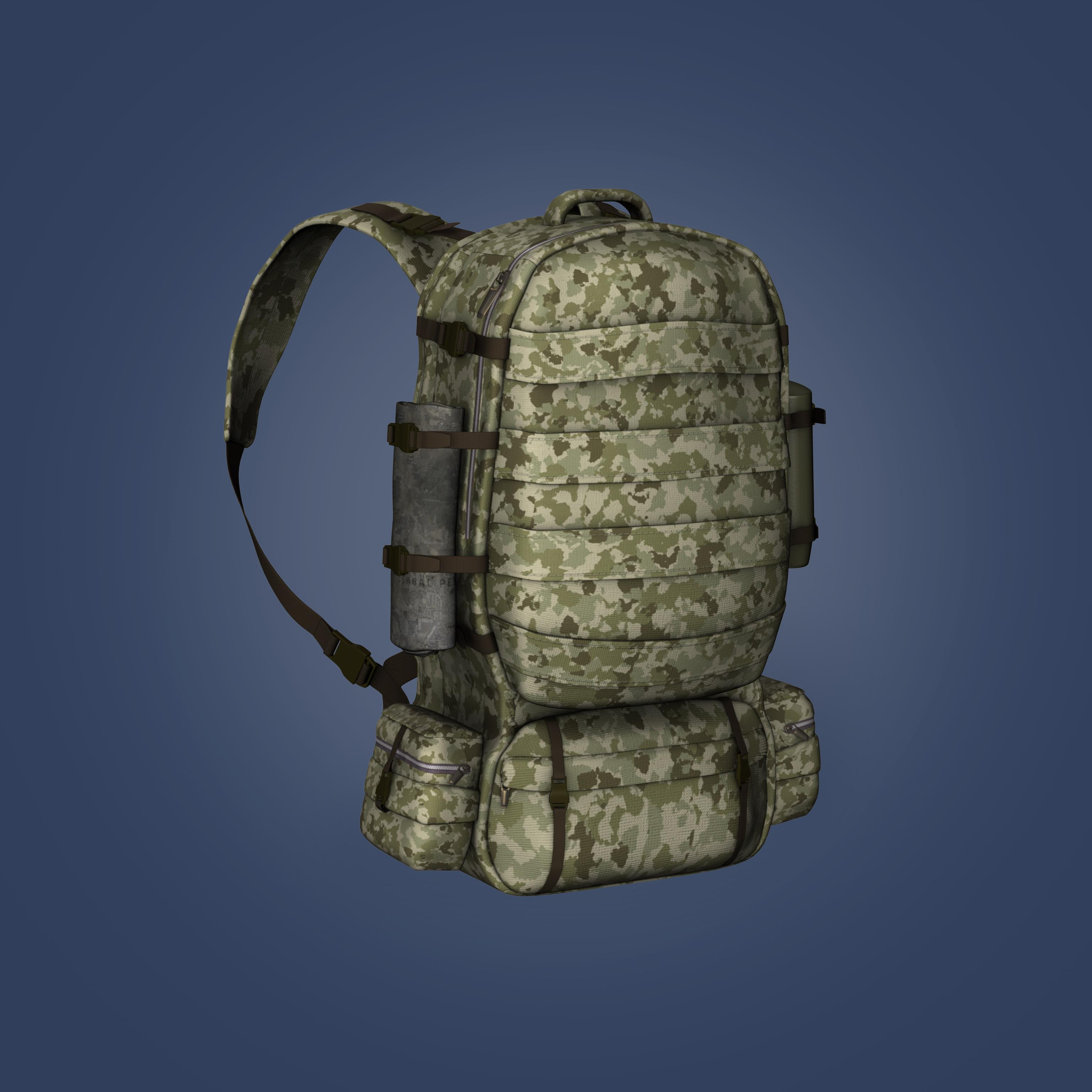 soldier backpack 3d obj