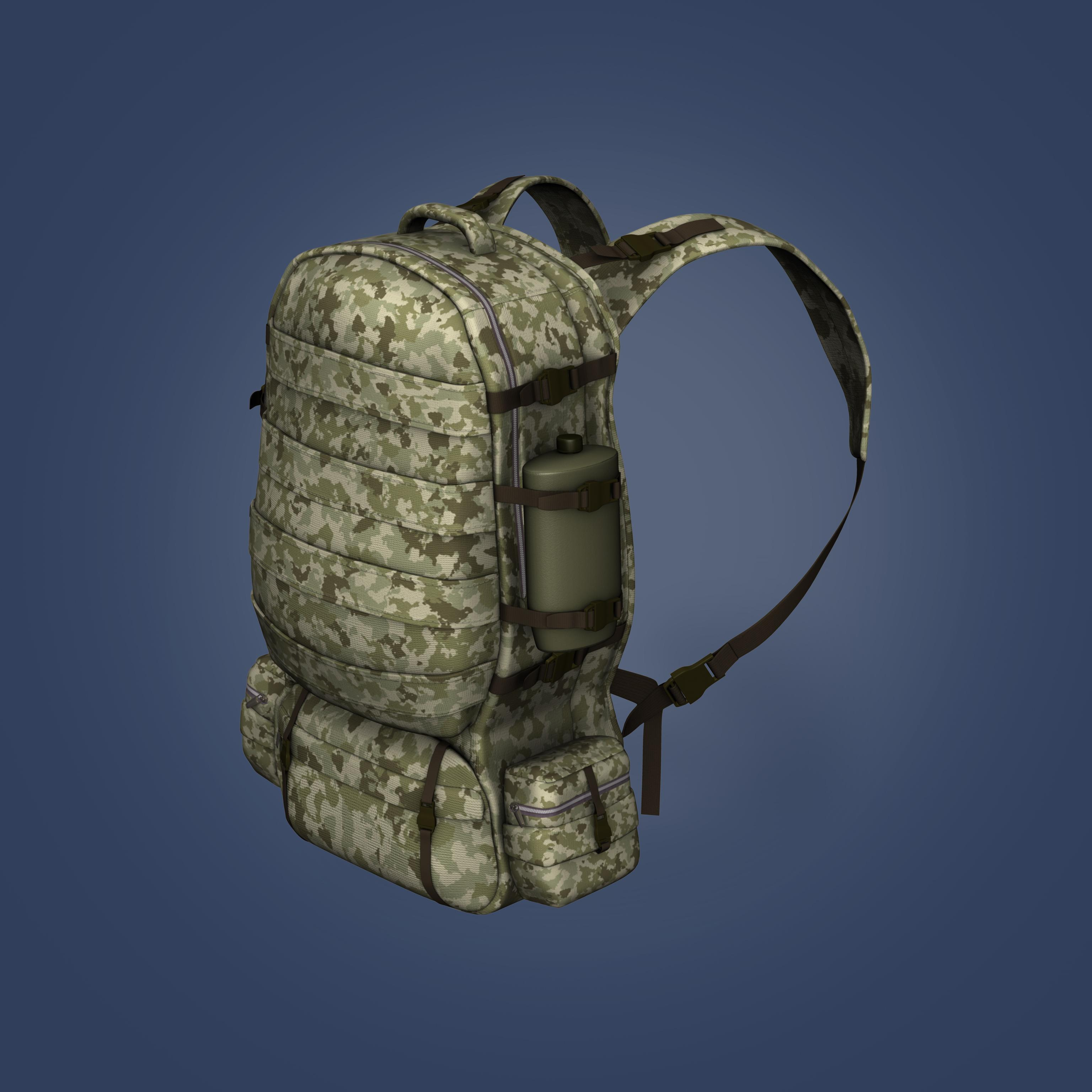 soldier backpack 3d obj