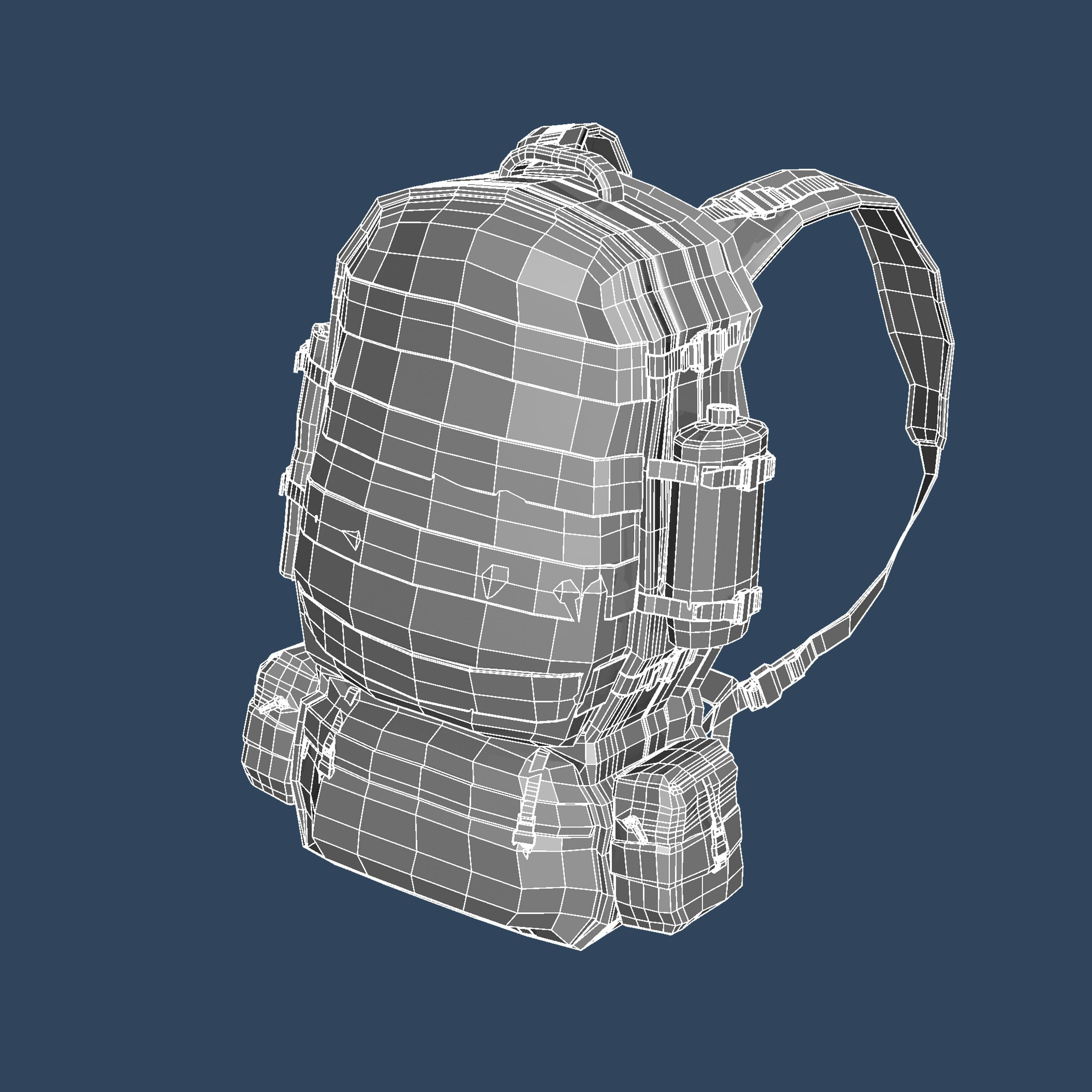 soldier backpack 3d obj