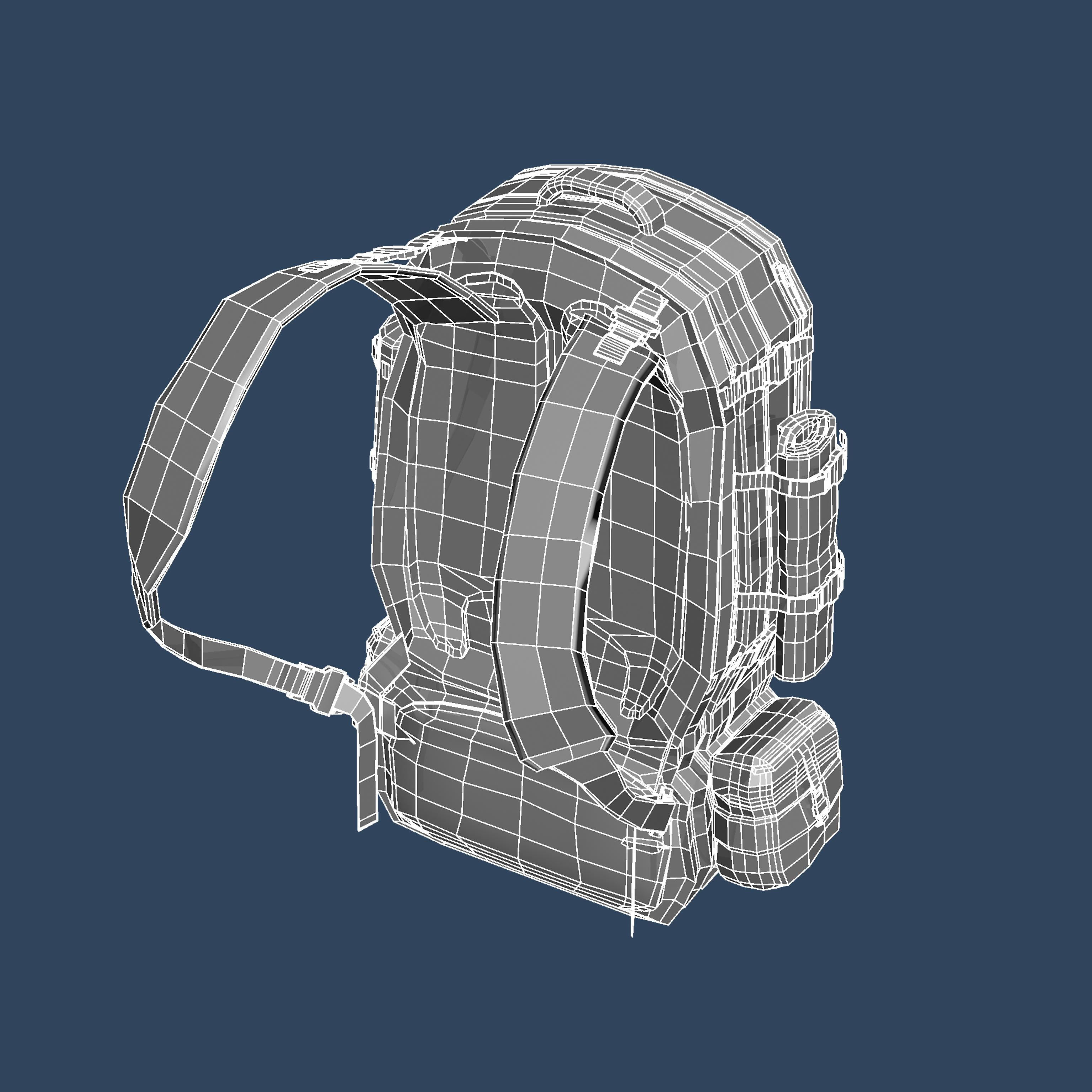 soldier backpack 3d obj