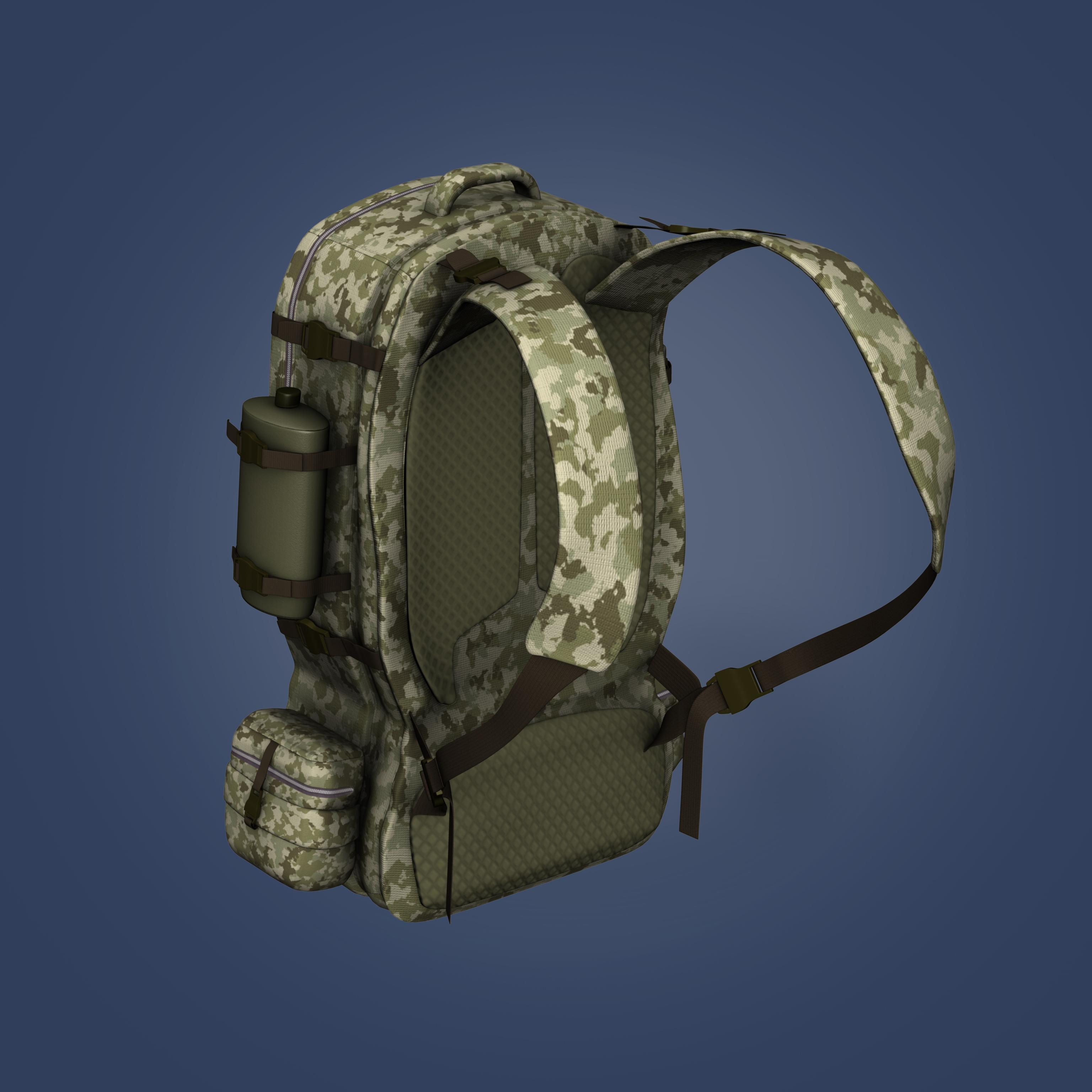 soldier backpack 3d obj