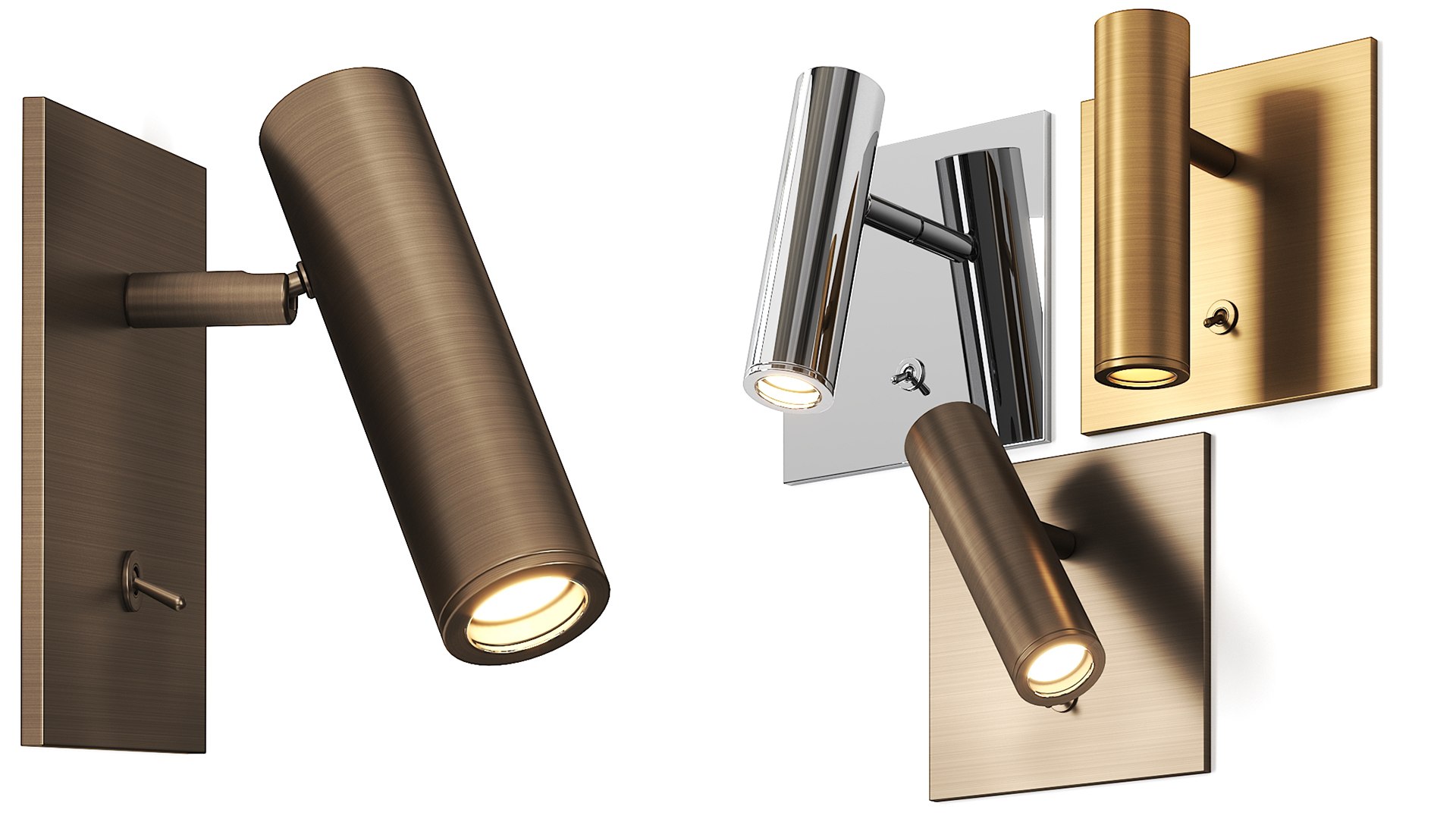 modelo 3d Aplique de pared LED con interruptor cuadrado Enna ...