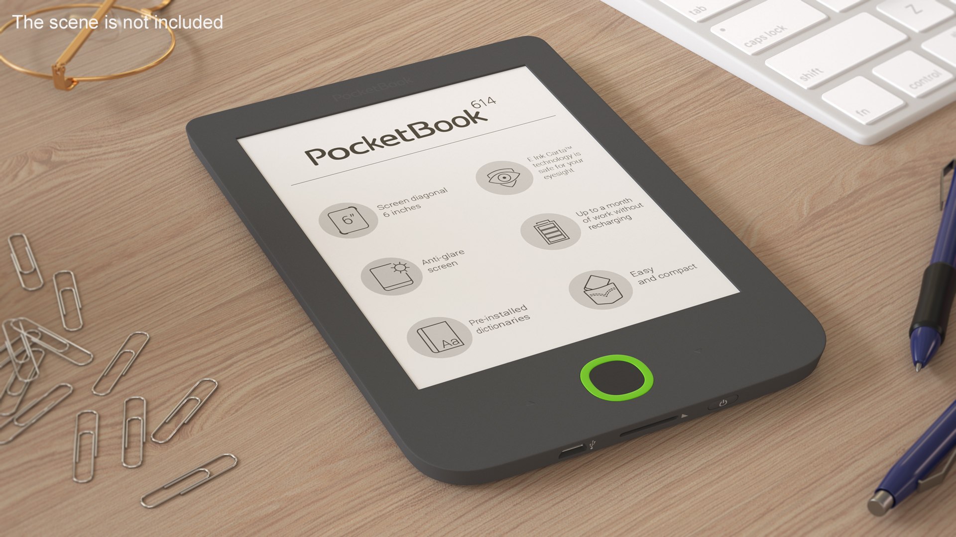 3D Model Electronic Book PocketBook 614 Limited Edition Gray ...