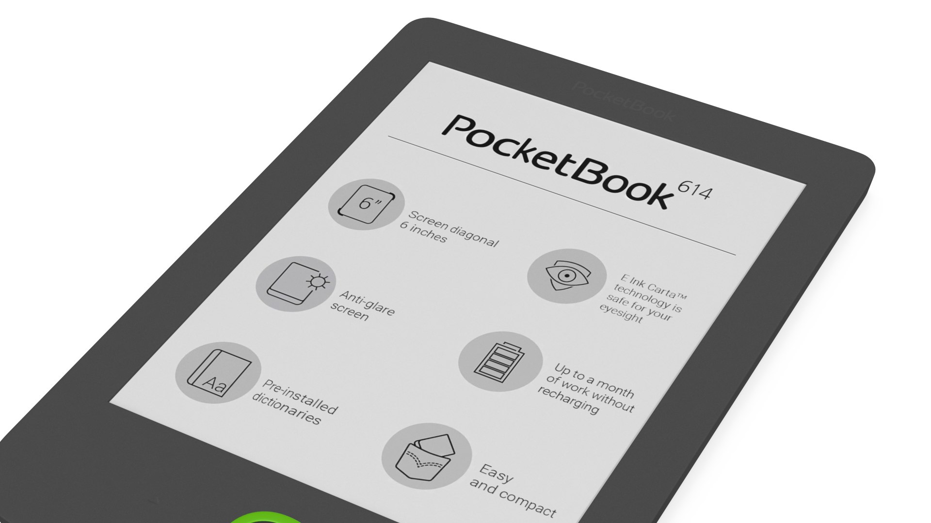 3D Model Electronic Book PocketBook 614 Limited Edition Gray ...
