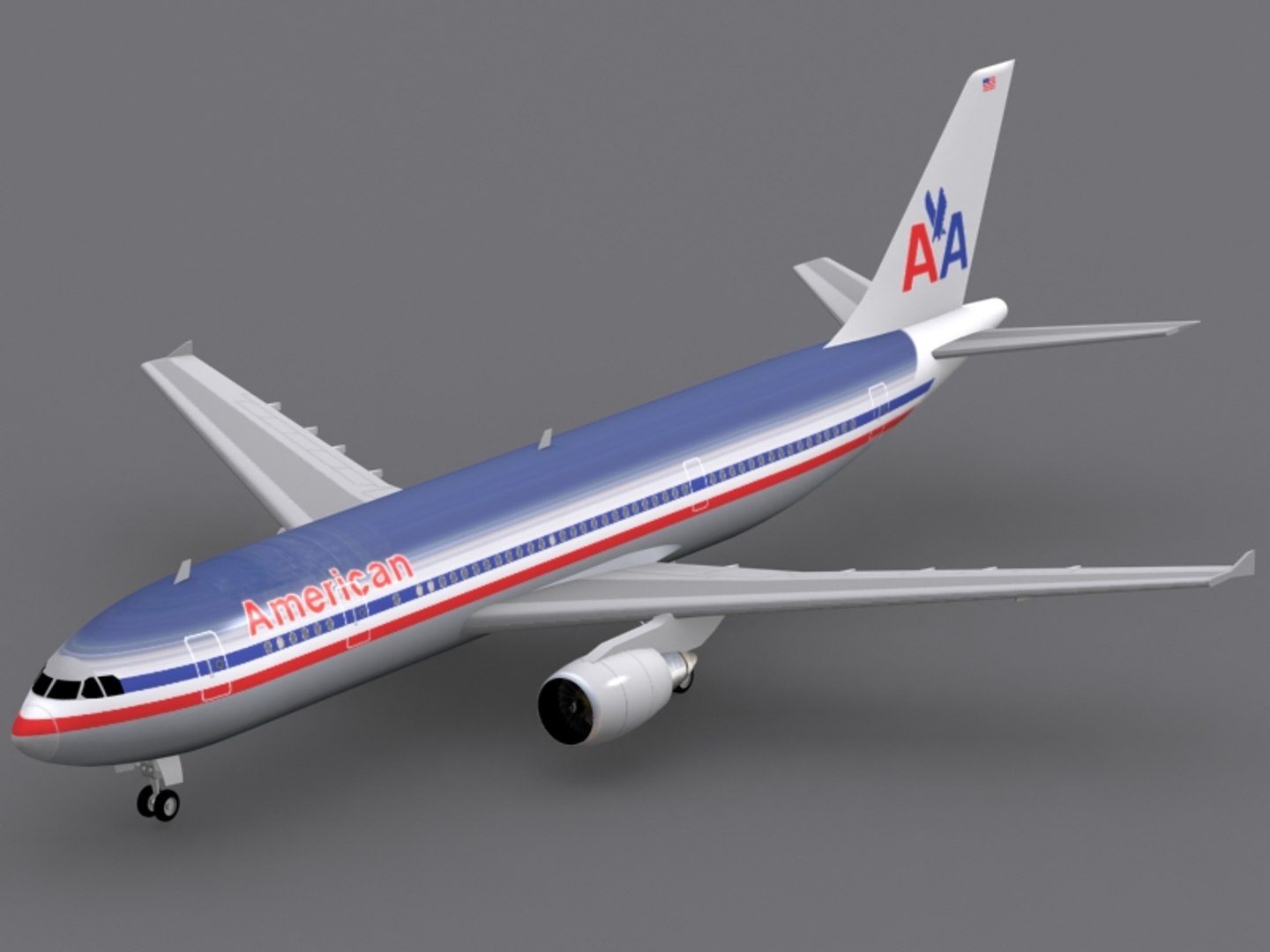 Airbus A300-600 American Airlines 3d Model