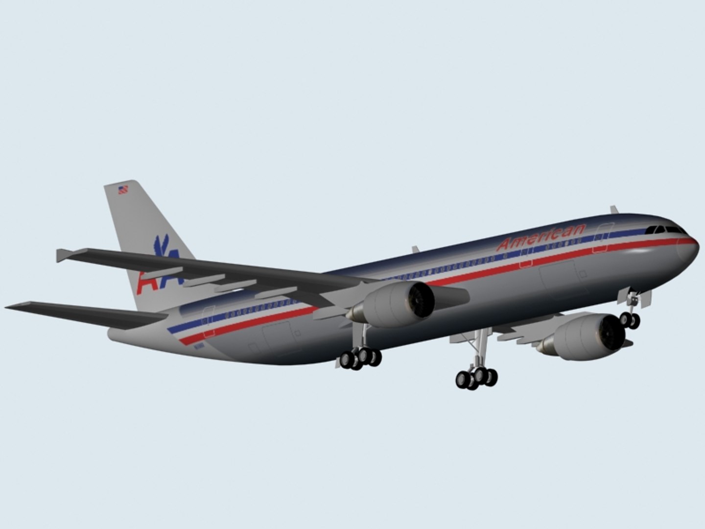 Airbus A300-600 American Airlines 3d Model