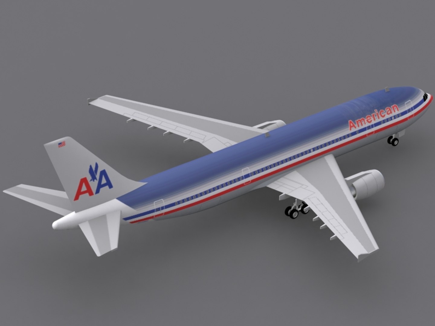 Airbus A300-600 American Airlines 3d Model