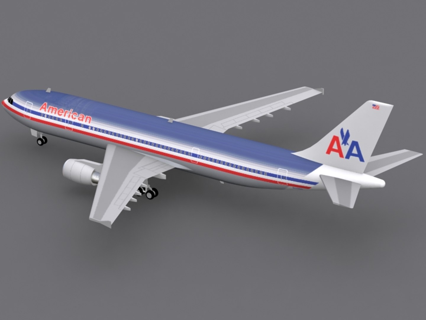 Airbus A300-600 American Airlines 3d Model