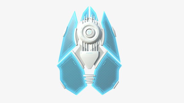 3D SciFi Shield A02 White Blue - Sci Fi Weapon Design model ...