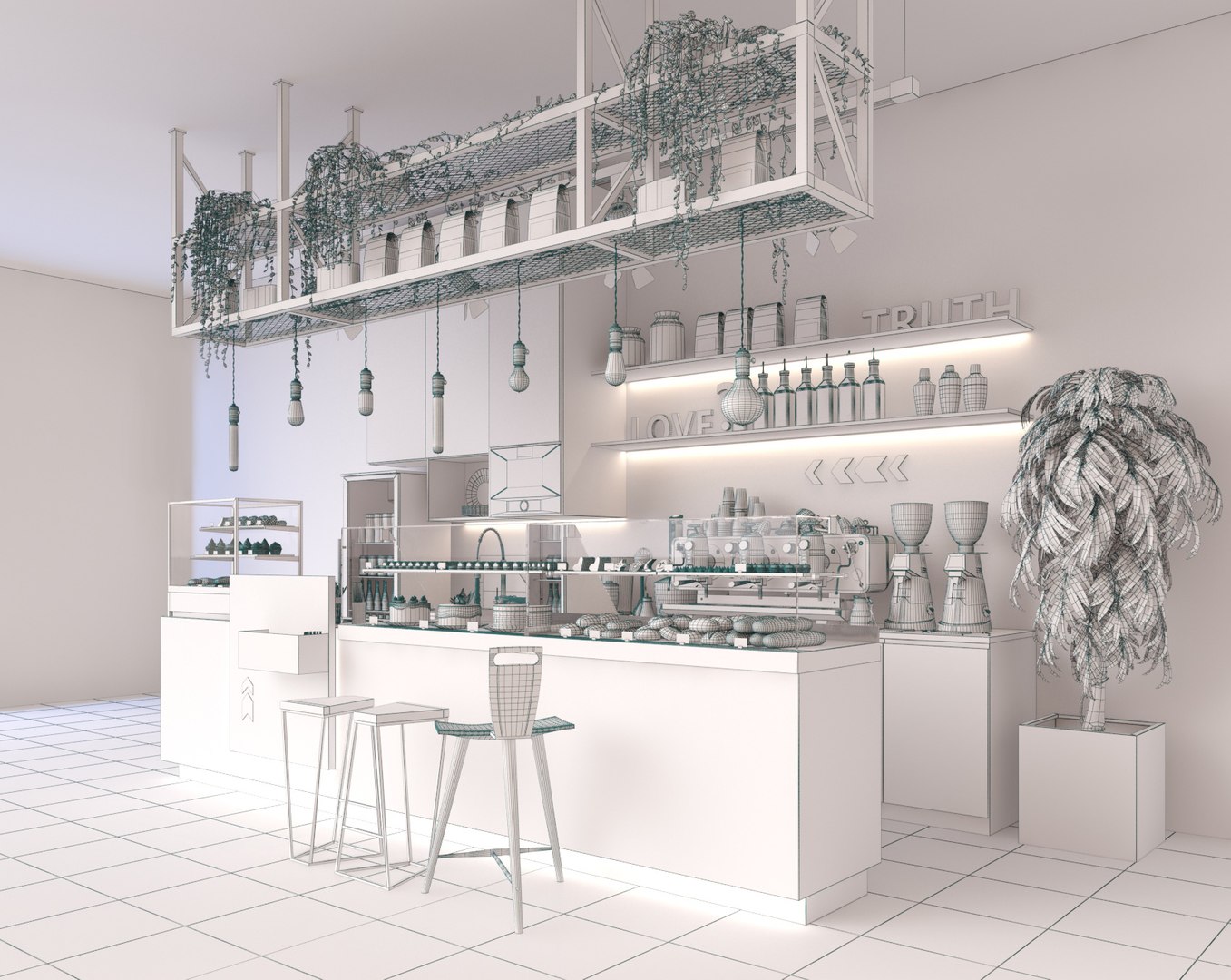 3D Model Bar Counter Coffee - TurboSquid 1364473