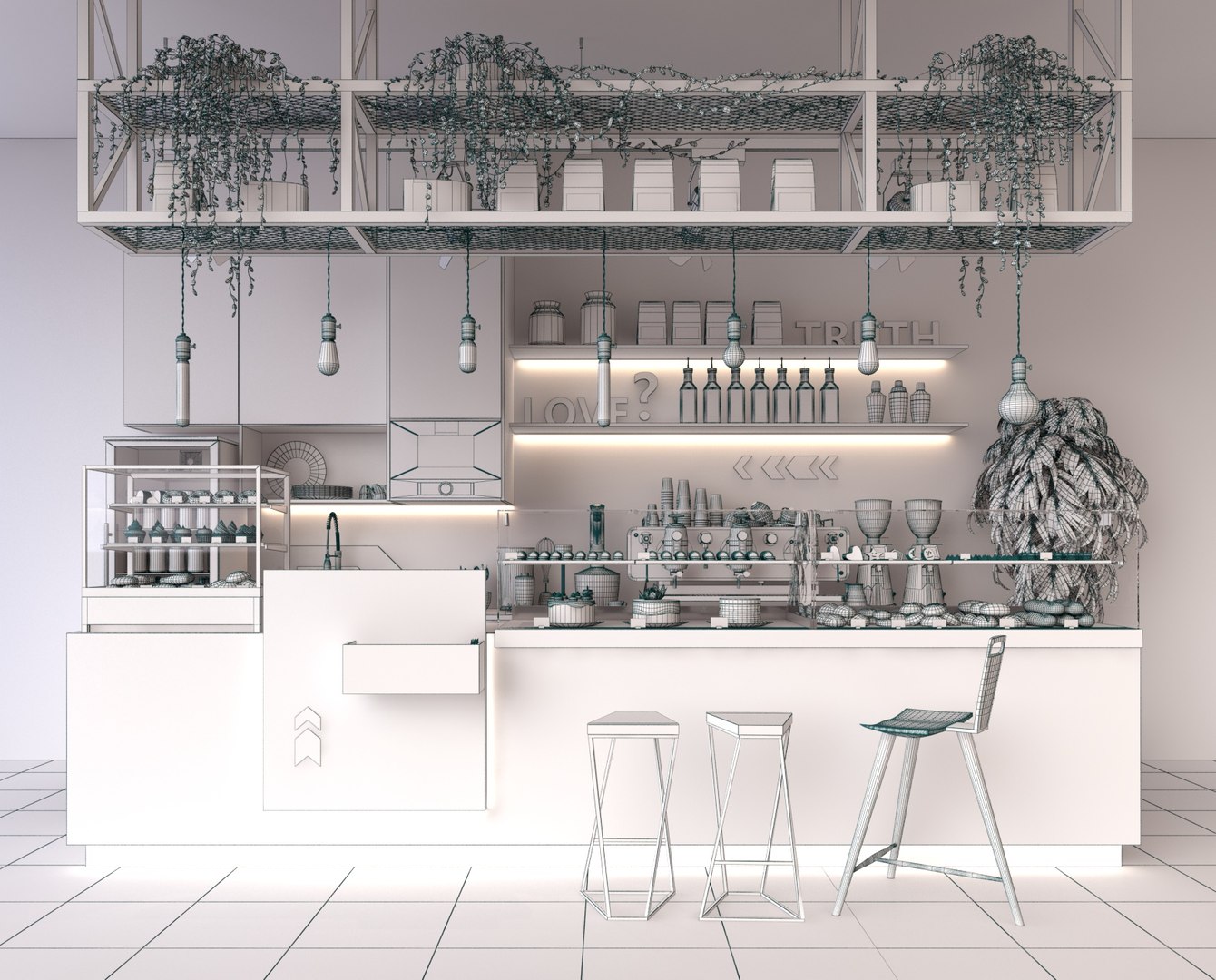 3D Model Bar Counter Coffee - TurboSquid 1364473
