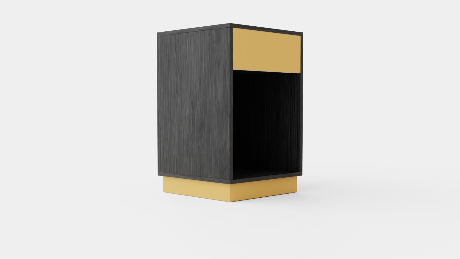 3D Bedside Table With A Drawer Black Model - TurboSquid 2246895