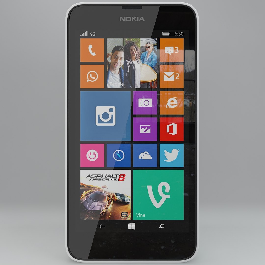 3d Nokia 635 White Model