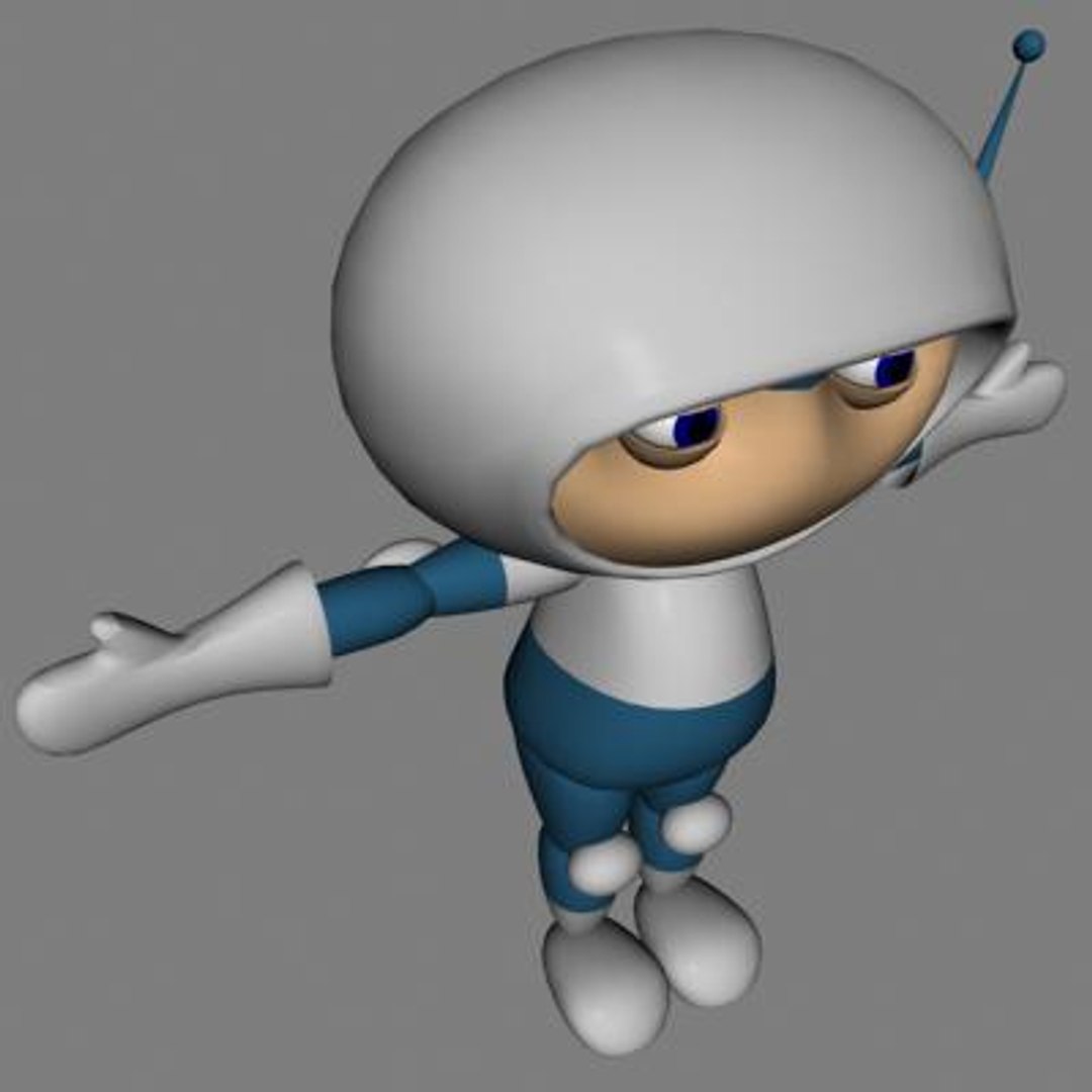 3d model of cartoon spaceman