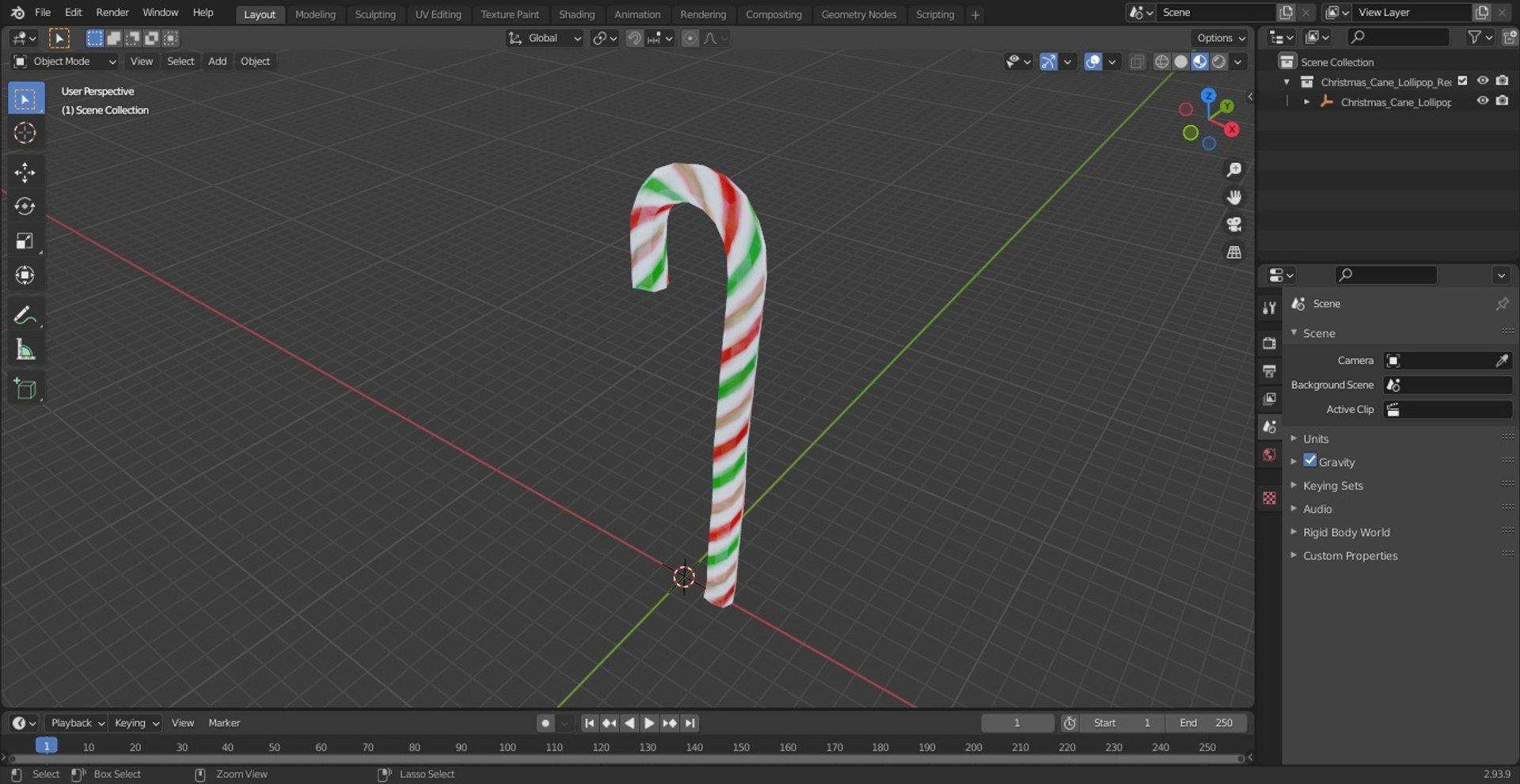 Christmas Cane Lollipop Red And Green 3D Model - TurboSquid 1943450