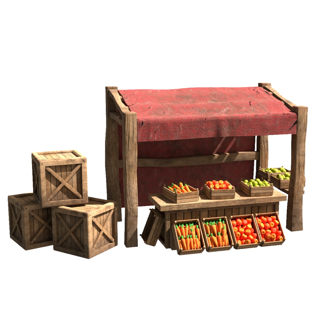 Medieval Market Stall 3D - TurboSquid 2016315